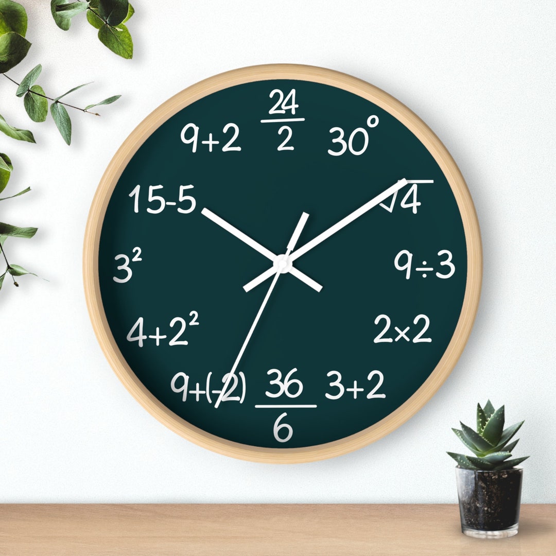 Math Equation Wall Clock, Gift for Math Teachers, Math Wall Decor - Etsy