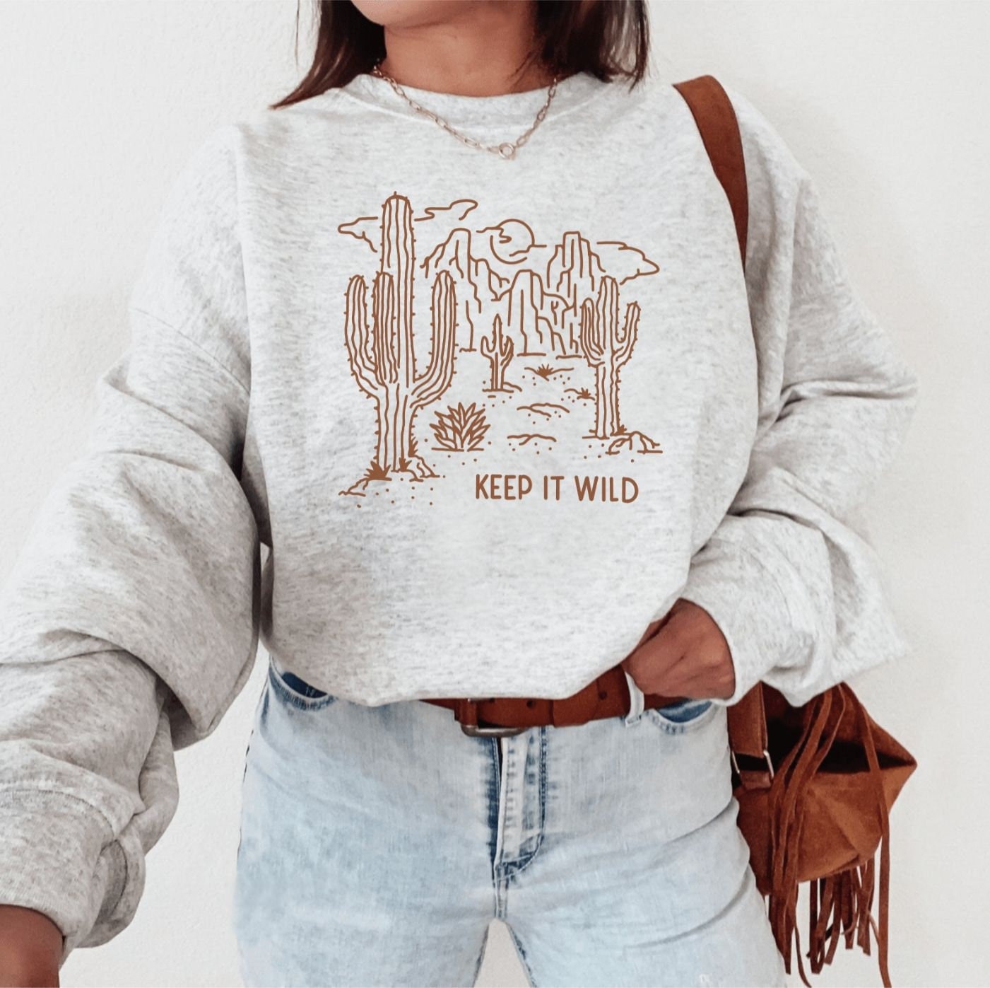 Keep It Wild Sweatshirt, Western Style Crewneck, Vintage Desert ...