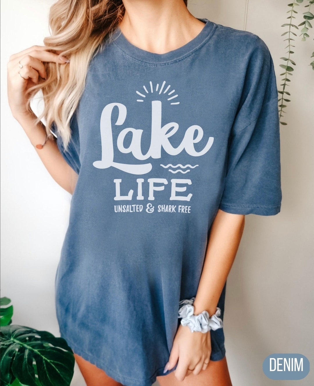 Lake Life Unsalted and Shark Free Comfort Colors Shirt, up North Beach ...