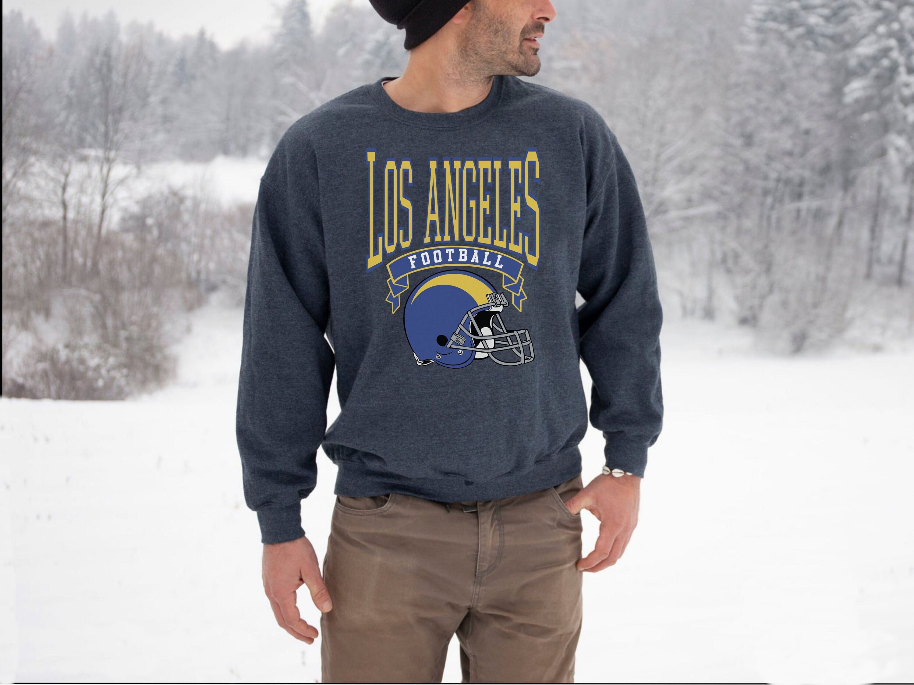Los Angeles Football Crewneck, Vintage Sweatshirt, Game Day Pullover ...