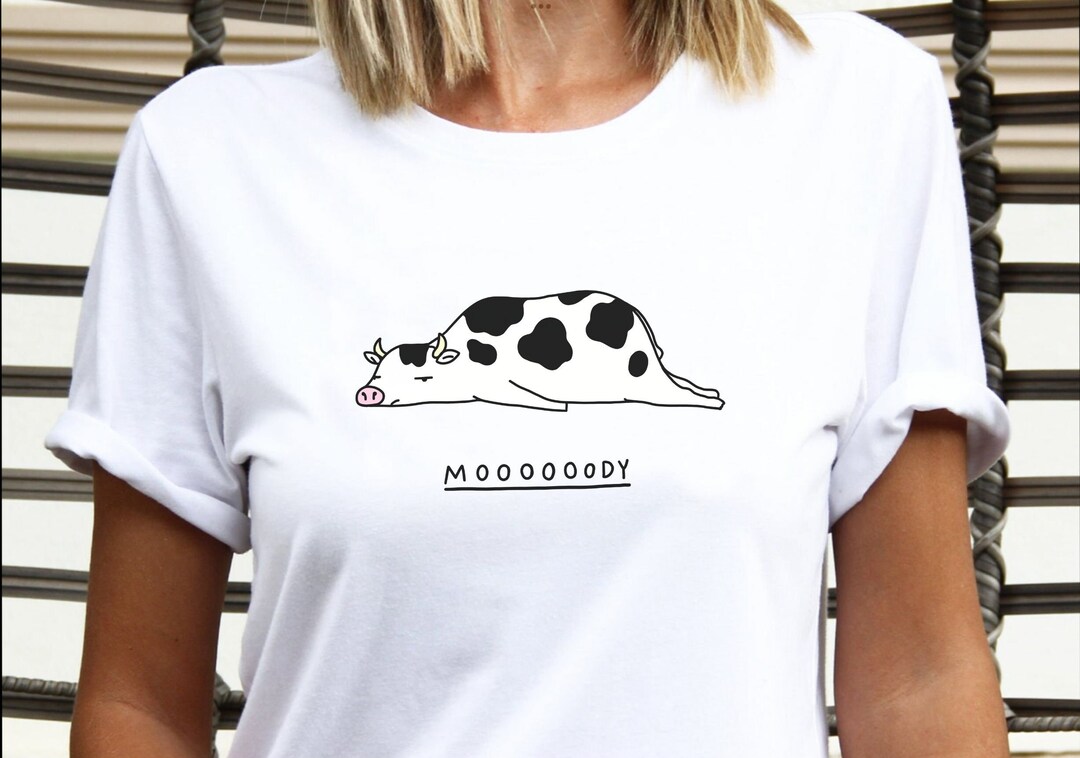 Cow Moody Shirt, Cranky Cow Shirt, T Shirt With a Pun, Punny Tee, Funny ...