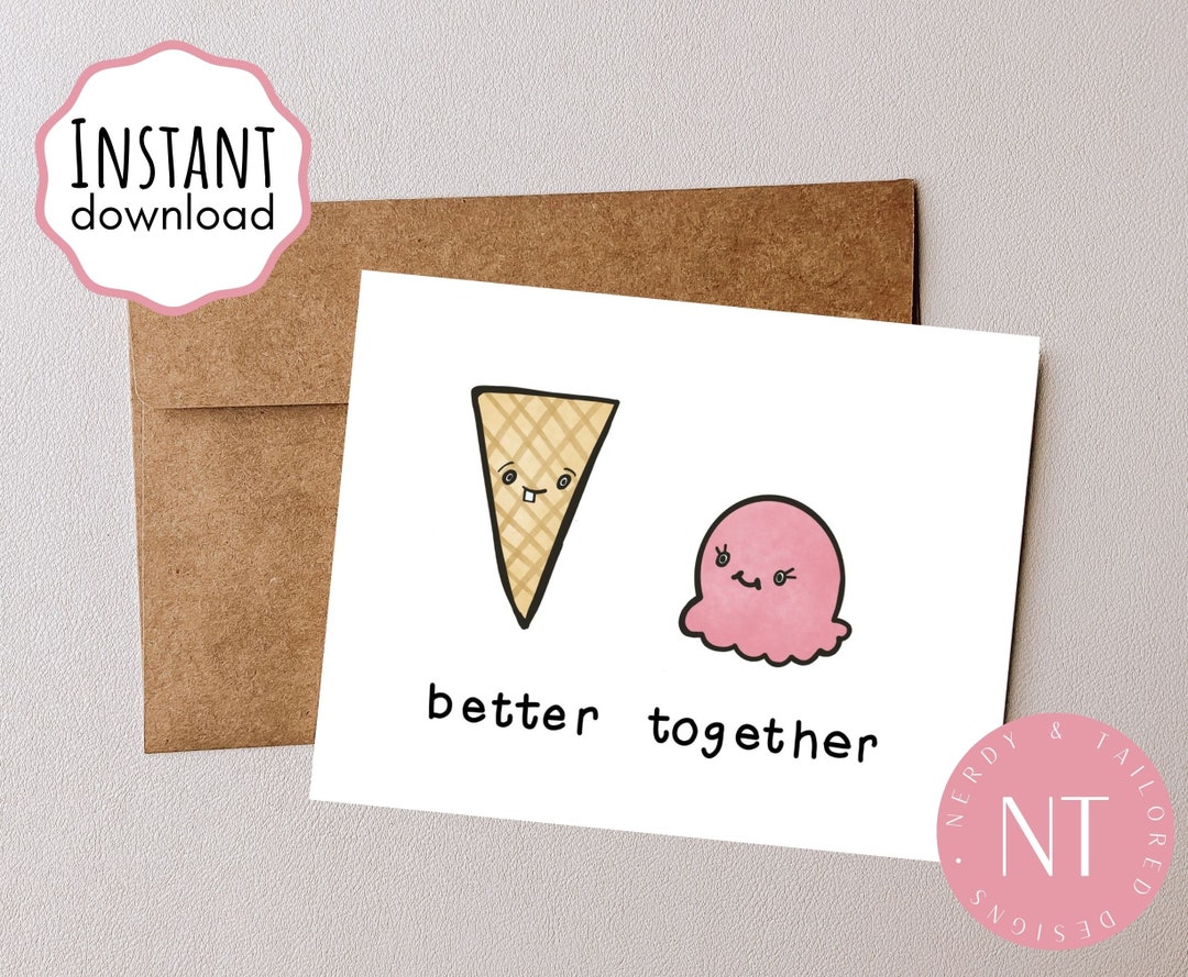 Better Together Printable Greeting Card, Instant Download 7x5 in Card ...