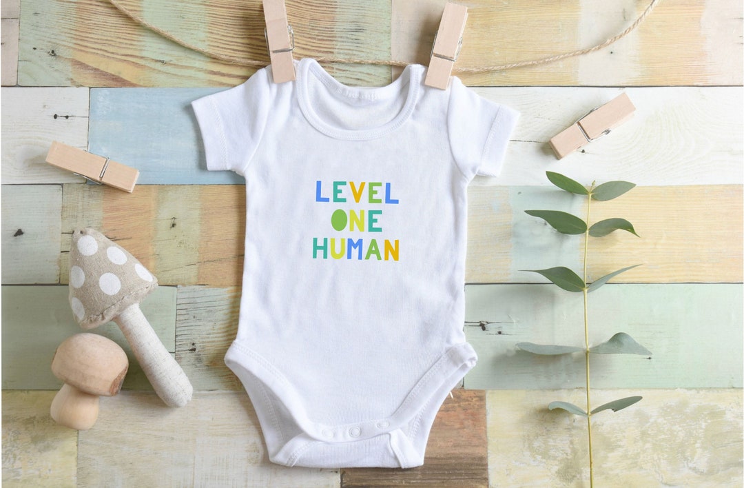 Level One Human Dnd Baby Onesie, Nerdy D20 Baby Shower Gift, Dungeons ...