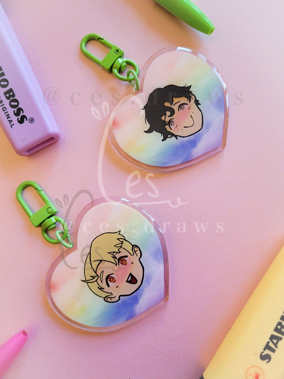 Charlie and Nick Pride Keychains! - Etsy