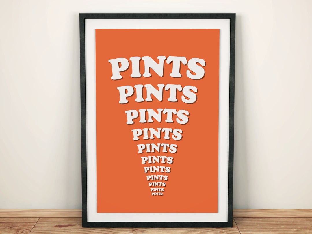 Pints Pints Pints Poster Wall Art Print, Irish Print Ireland Art ...