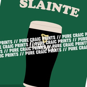 Sláinte Slainte Guinness St Patricks Day Poster Wall Art Print, Irish ...