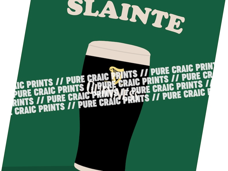 Sláinte Slainte Guinness St Patricks Day Poster Wall Art Print, Irish ...