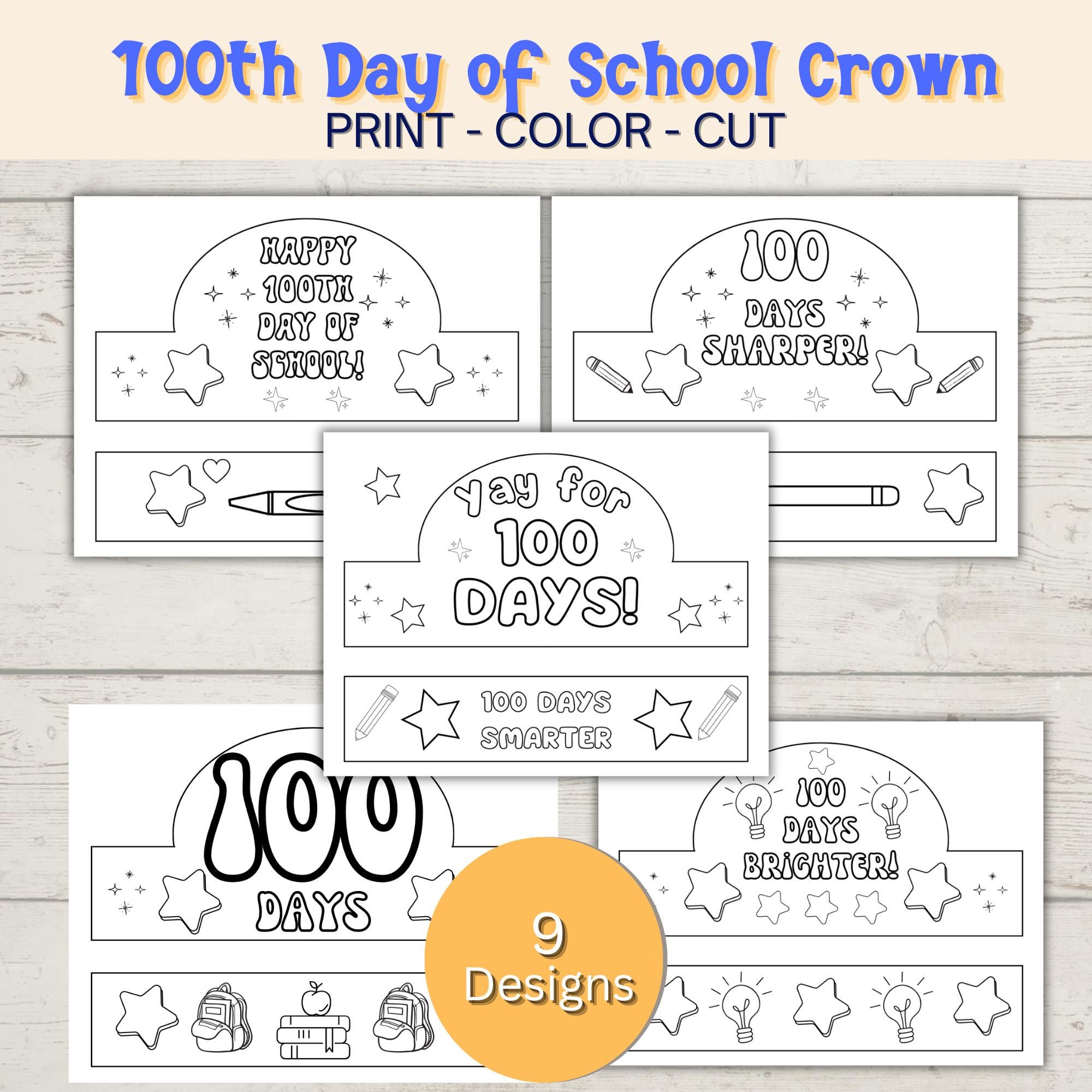100 Days of School Paper Crowns - Kids Craft Activity - Classroom Party ...