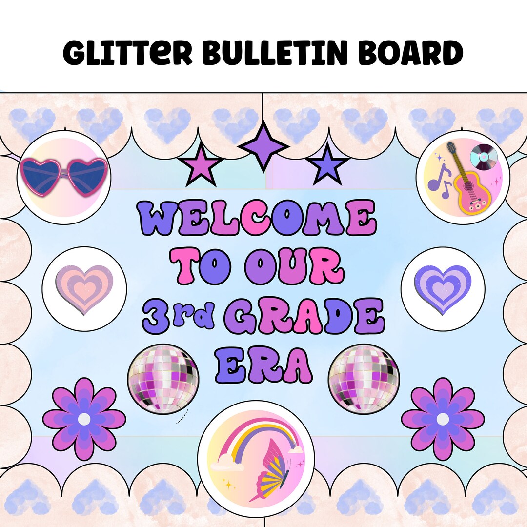 Glitter Era Bulletin Board Kit | Back to School Bulletin Board | Retro ...