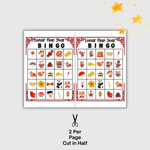 Lunar New Year BINGO Game for Kids and Adults, Family Activity, Holiday ...