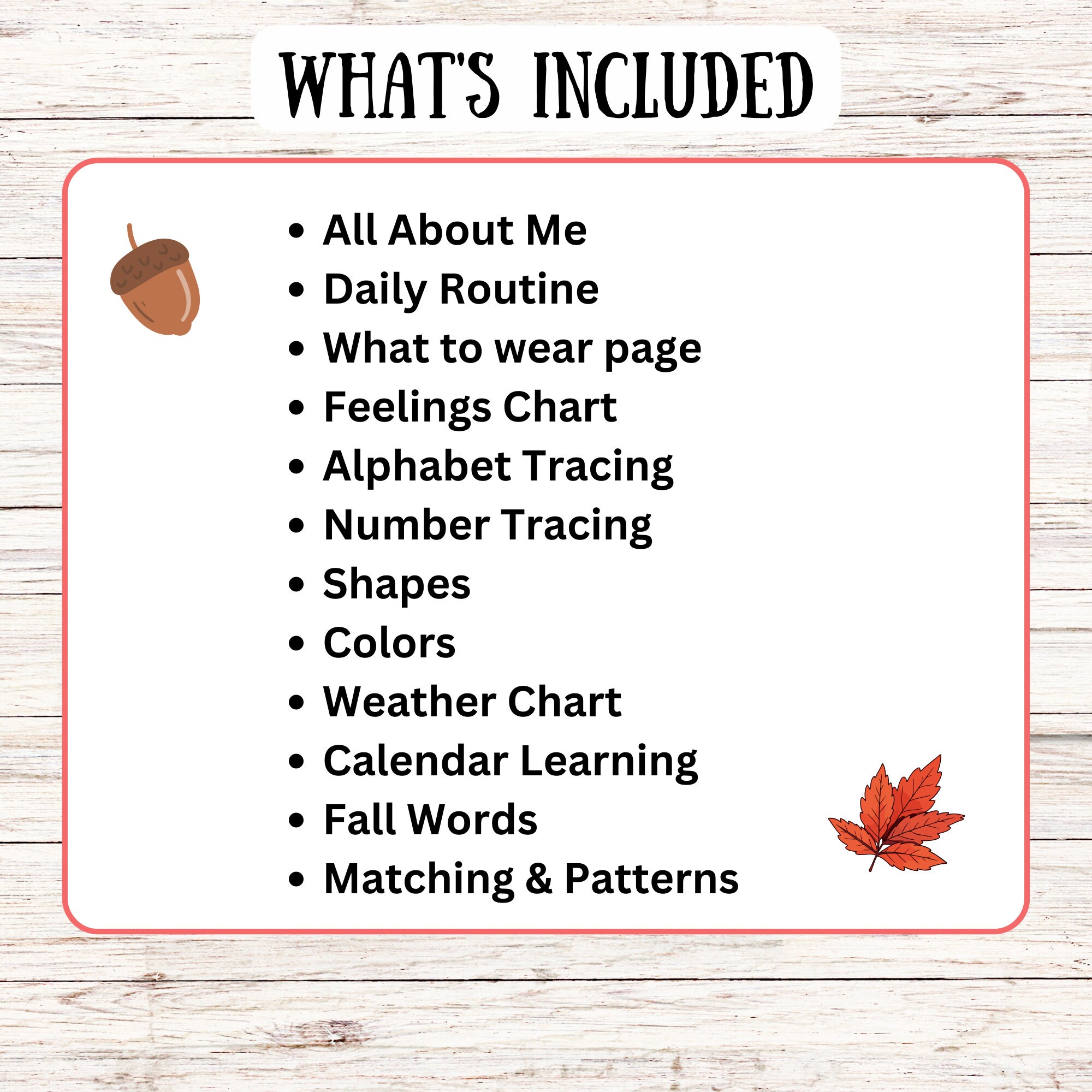 Fall Morning Menu Pages, Homeschool Morning Menu, Kindergarten ...