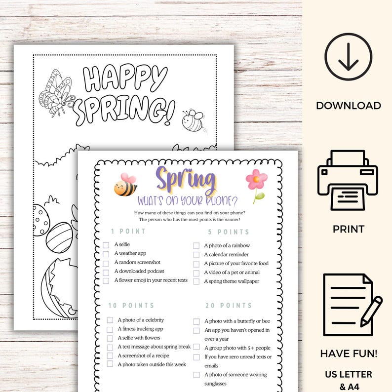 Spring Printable Game Bundle for Kids & Adults | Spring Trivia | Spring ...