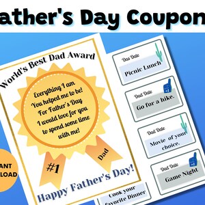 Father's Day Coupon Book Printable DIY Father's Day Gift Printable Dad ...