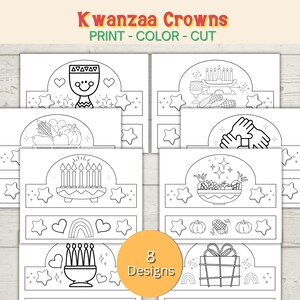 Kwanzaa Paper Crown Activity for Kids, Holiday DIY Printable Hat for ...