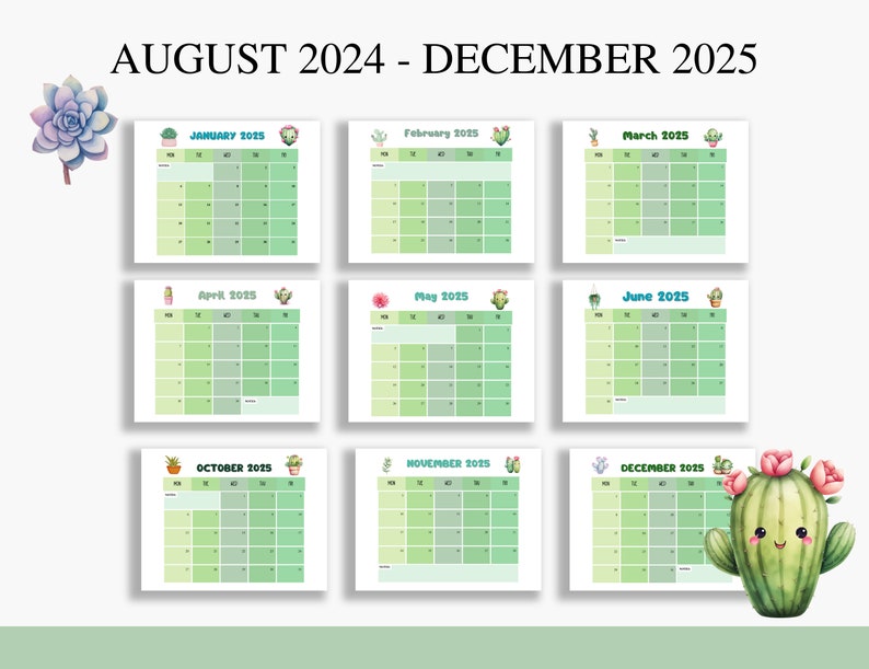 EDITABLE SNACK CALENDAR | Cactus Cutie Theme | Organize Snack Time With ...