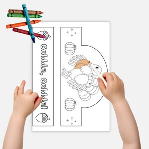 Thanksgiving Paper Crown Activity for Kids, Turkey DIY Printable Hat ...
