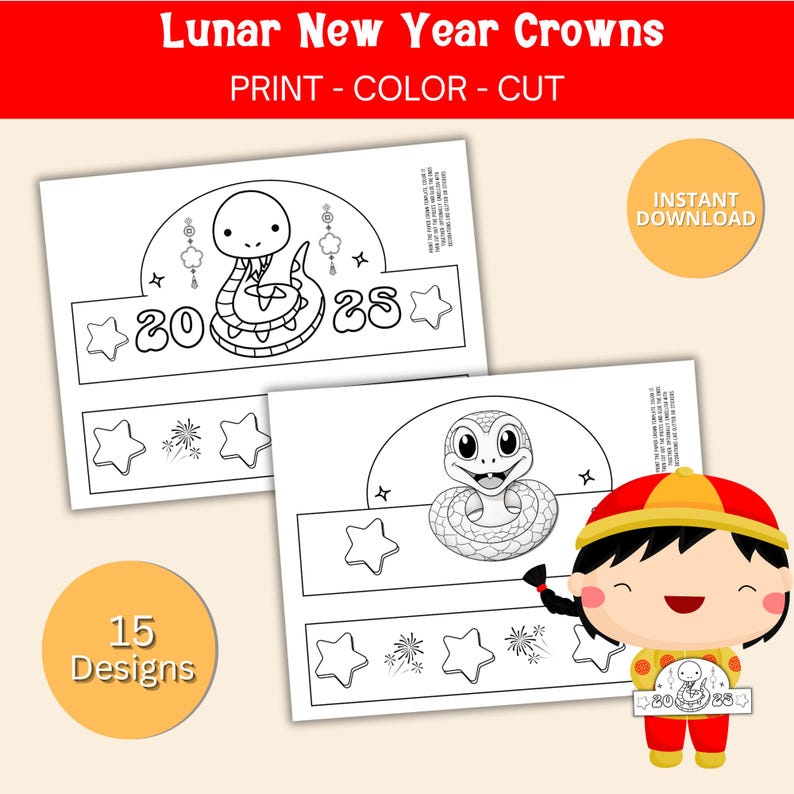 Lunar New Year Crown Craft Chinese Zodiac Headband Fun Kids Activity ...