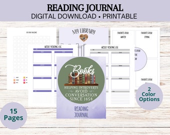 Printable Monthly Reading Journal DIGITAL DOWNLOAD - Etsy