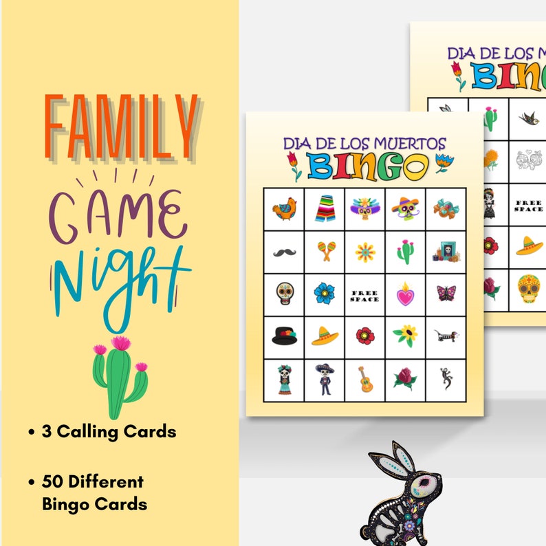 Día De Los Muertos Bingo Cards - Printable Game for Kids & Adults - Fun ...