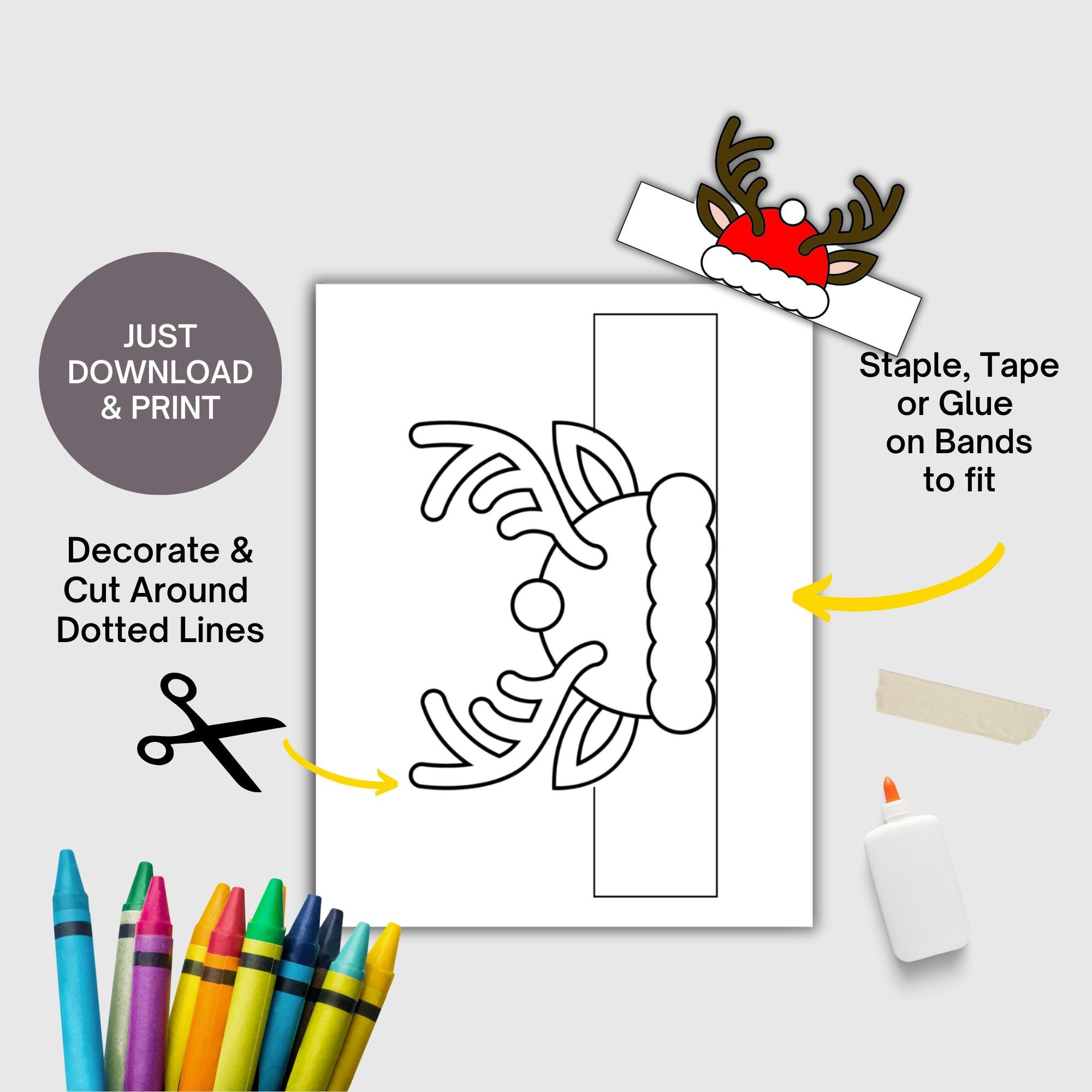 Winter Season Paper Crown Activity for Kids, Holiday DIY Printable Hat ...