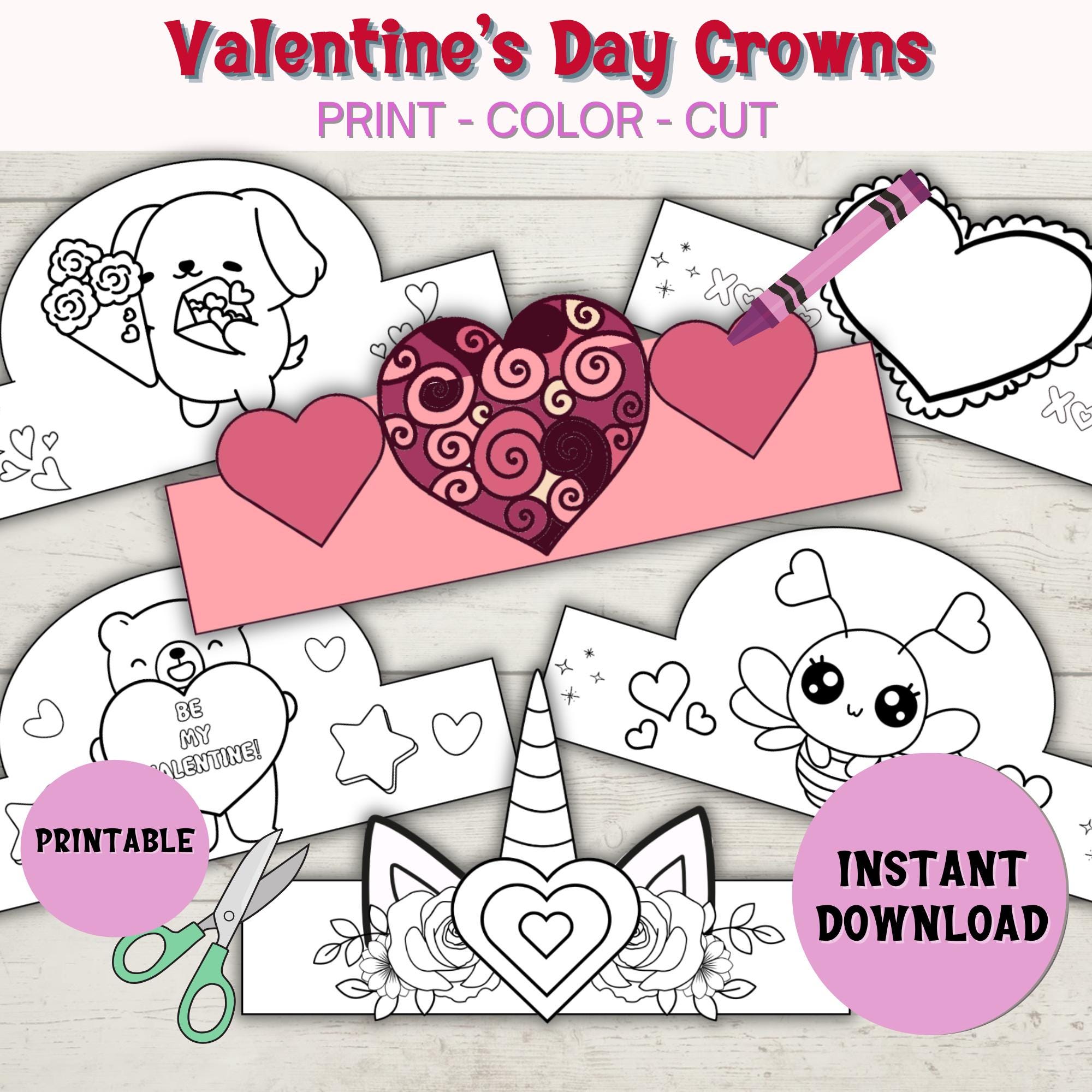 Valentine Crown Craft - Valentine's Day Headband - Fun Craft for Kids ...