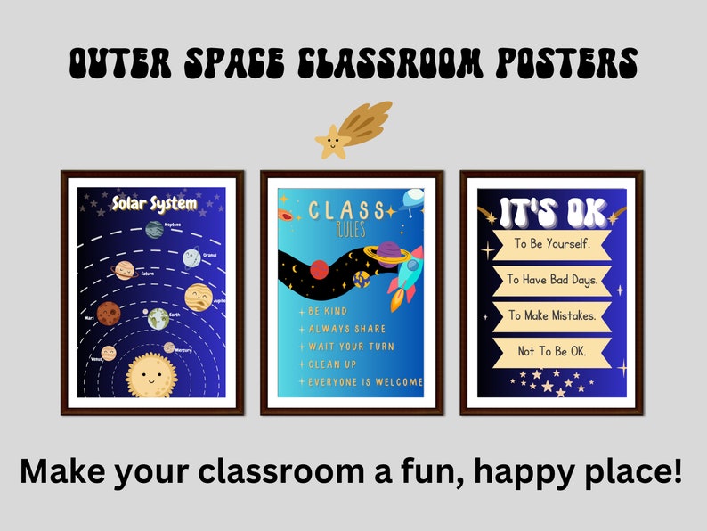Solar System Classroom Posters, Classroom Decoration, Kindergarten ...