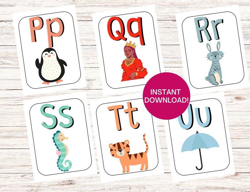 Classroom Alphabet Posters Kindergarten Posters Preschool - Etsy