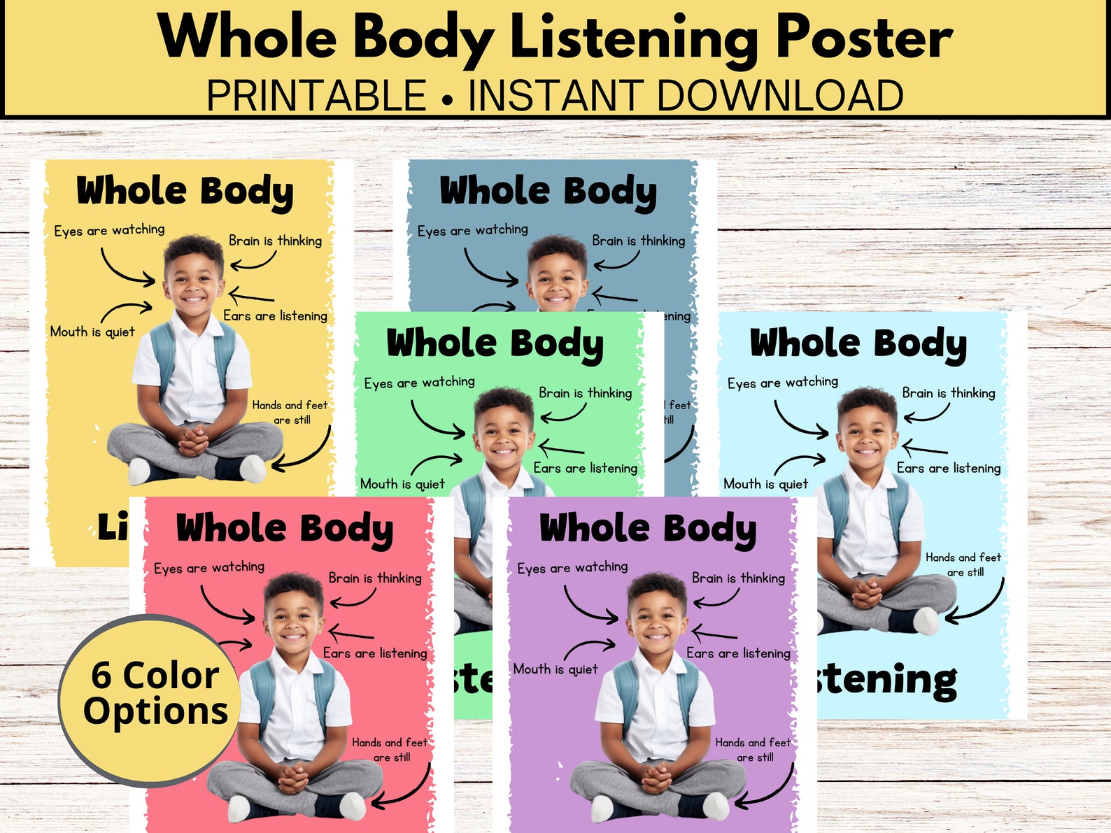 Whole Body Listening Poster | Classroom Decor| Kindergarten, Preschool ...