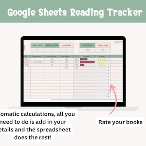 Google Sheets Reading Log - Minimalist Reading Tracker - Pink and Green - Digital Book Journal ...