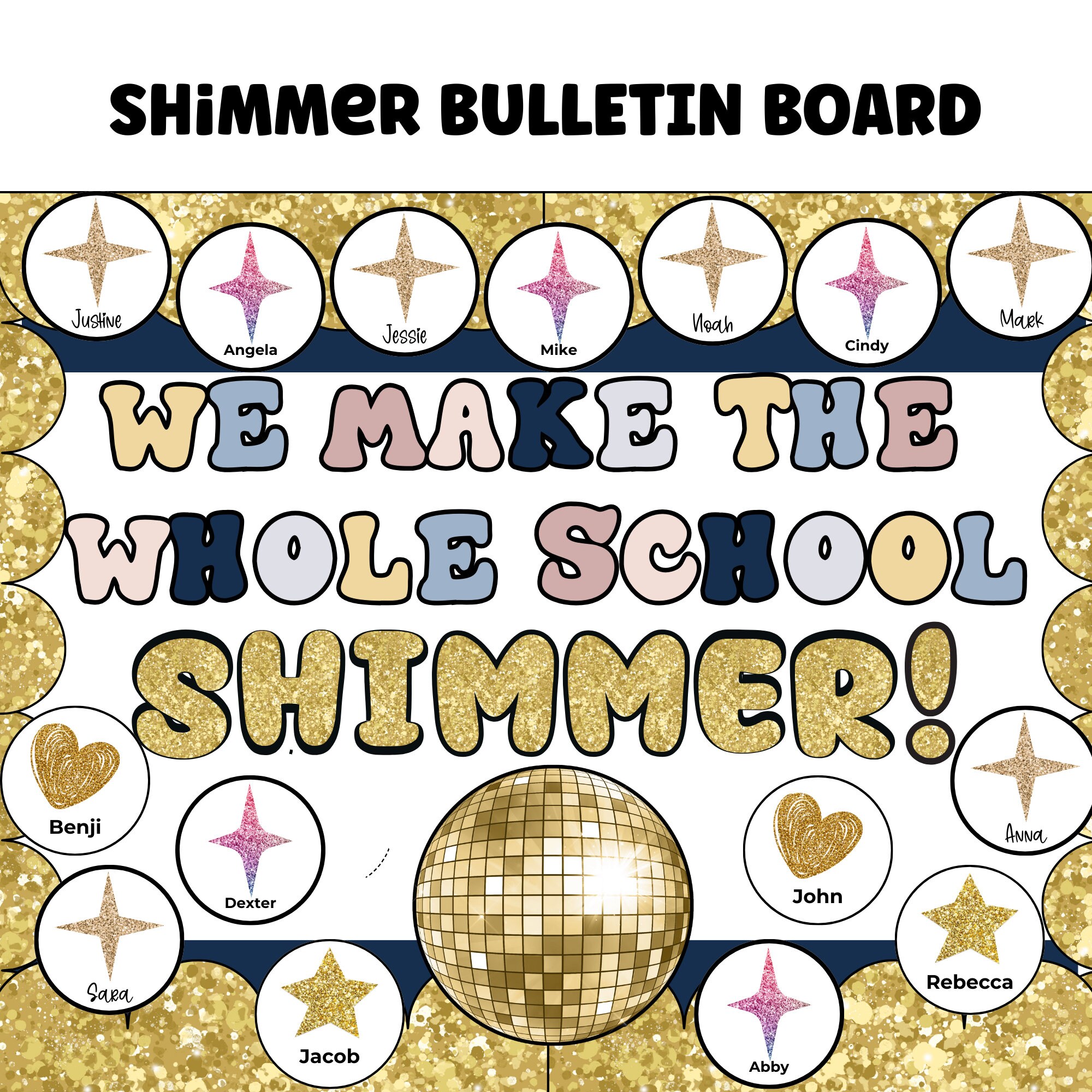 We Make the Whole School Shimmer Bulletin Board Kit New Year Bulletin ...