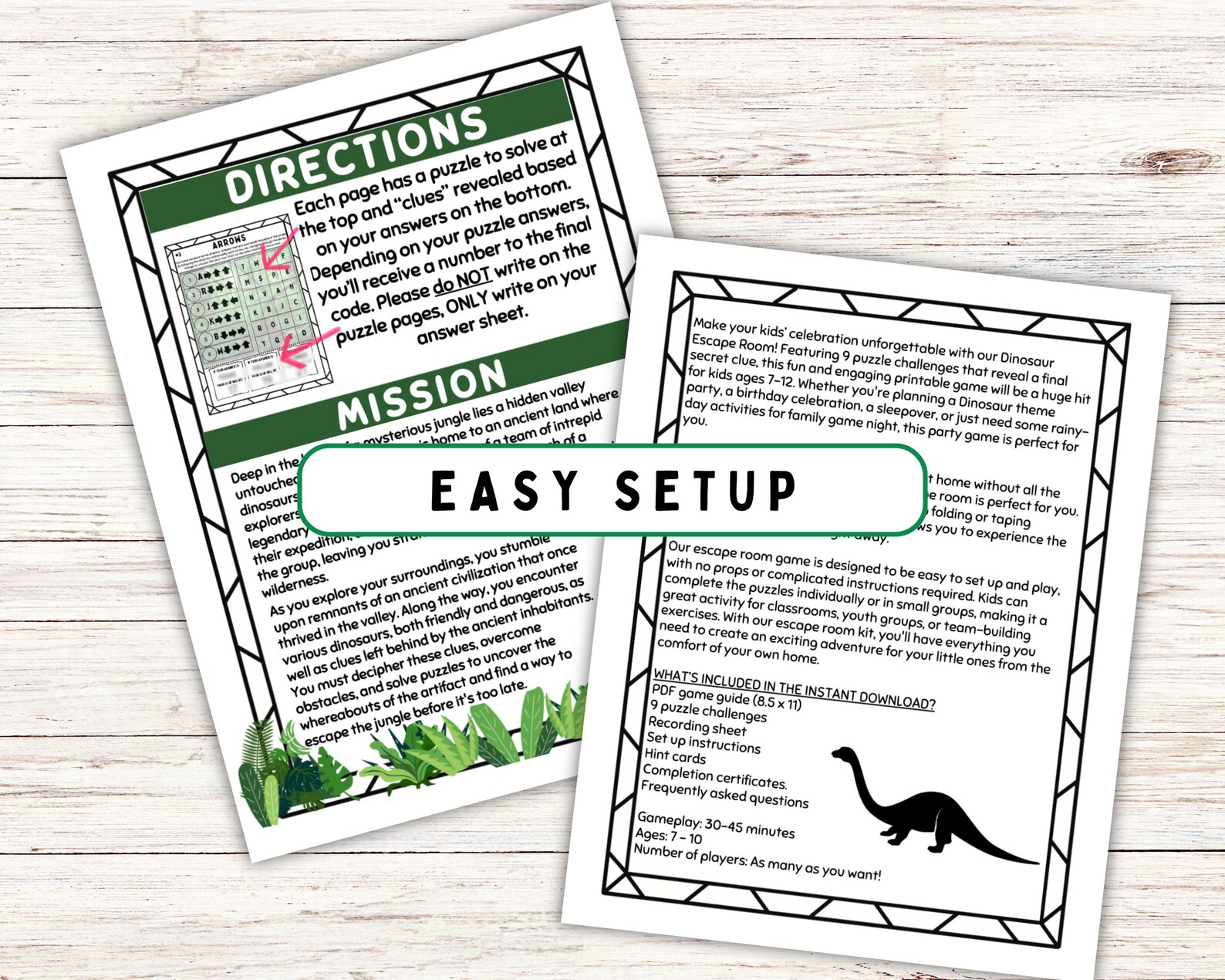 Dinosaur Escape Room for Kids. Printable Party Game, Dinosaur Games ...