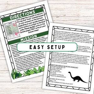 Dinosaur Escape Room for Kids. Printable Party Game, Dinosaur Games ...