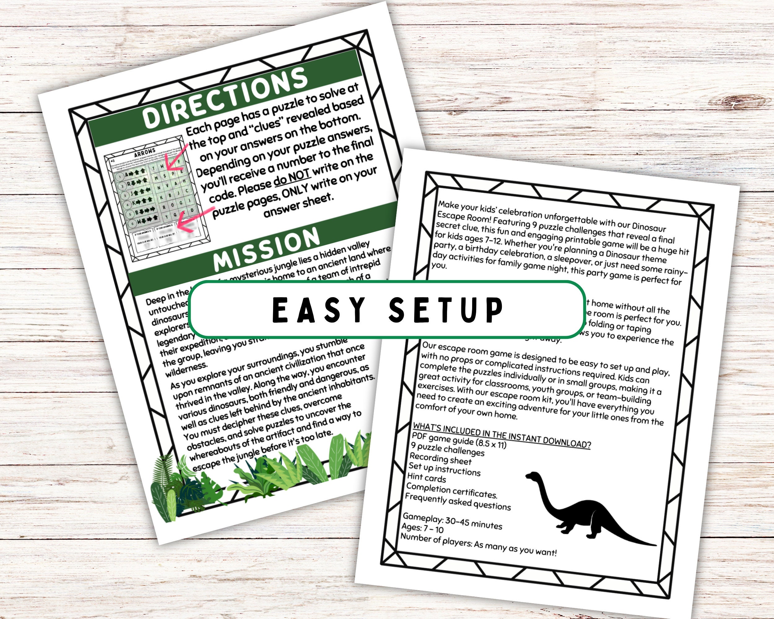 Dinosaur Escape Room for Kids. Printable Party Game, Dinosaur Games ...