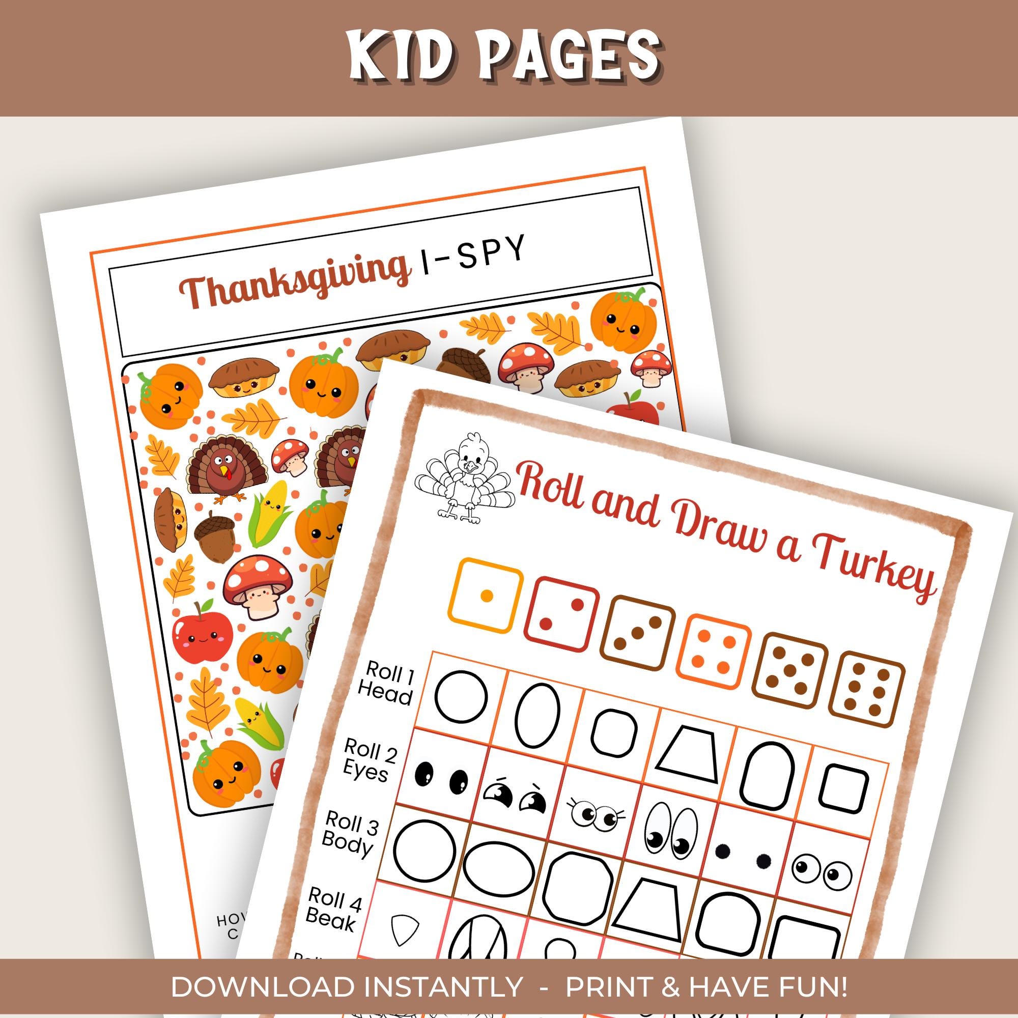 Thanksgiving Kids Activity Pack | Printable Games & Coloring Pages ...