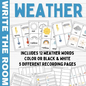 Weather Write the Room | Printable Weather Vocabulary Activity for Kids ...