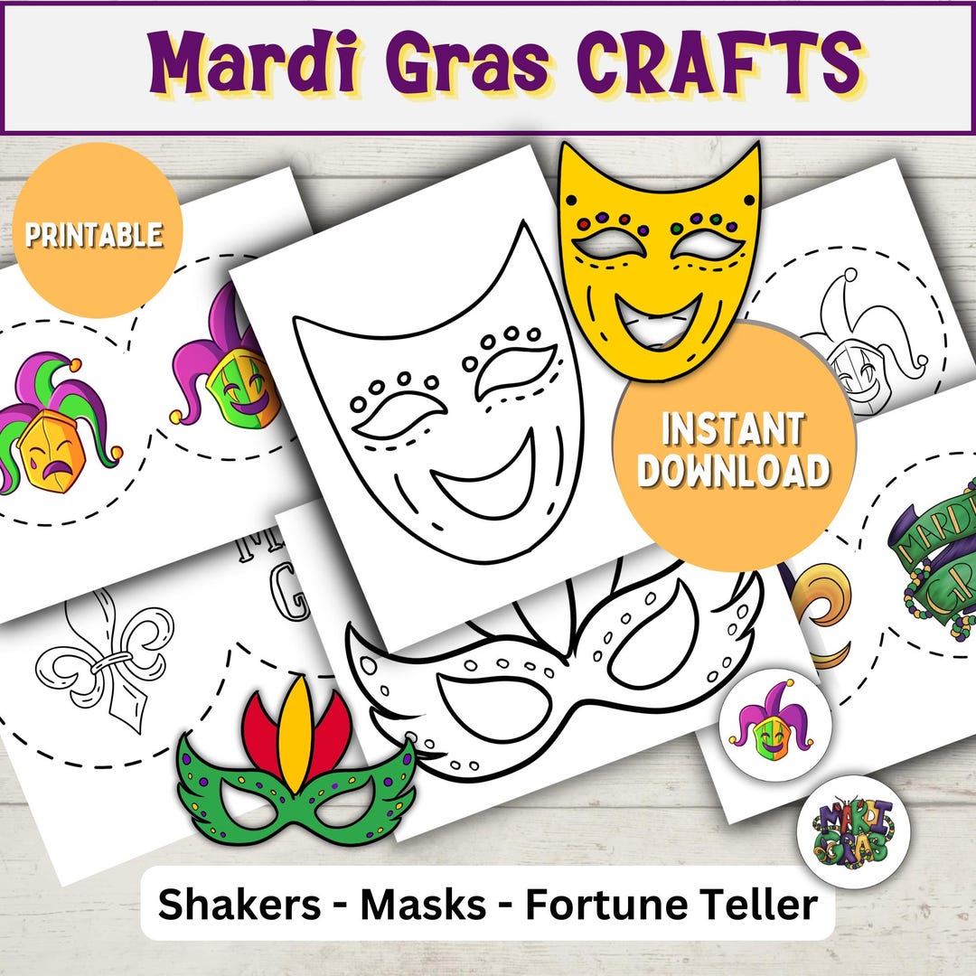 Mardi Gras Crafts | Shaker Craft | Mardi Gras Mask| Kids Mardi Gras ...