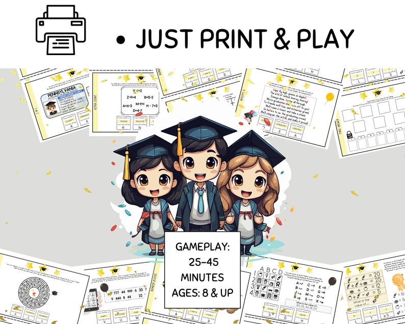 Graduation Escape Room | Printable Escape Room Game | Family Game Night ...