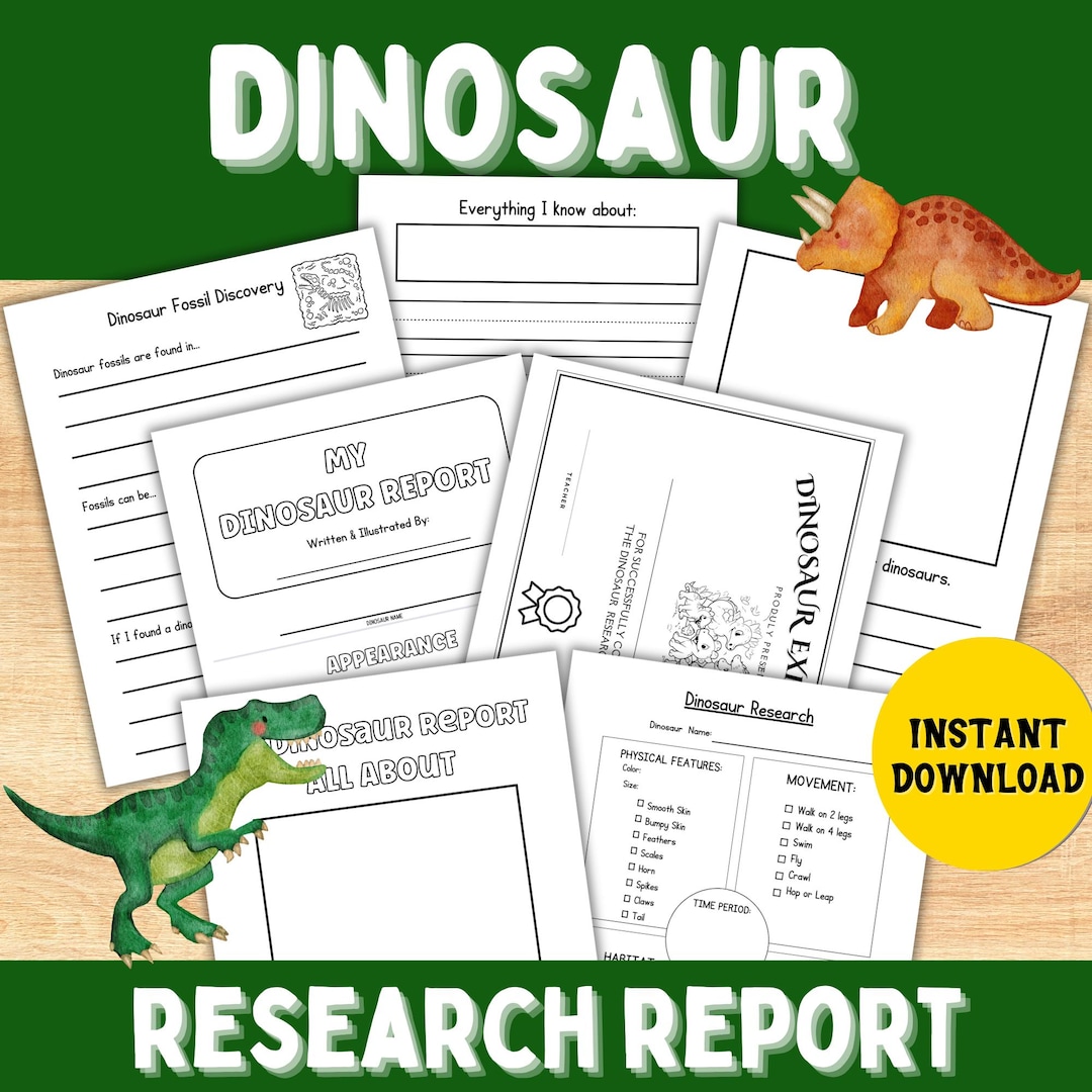 Dinosaur Research Report Template - Kids Dinosaur Report Project ...