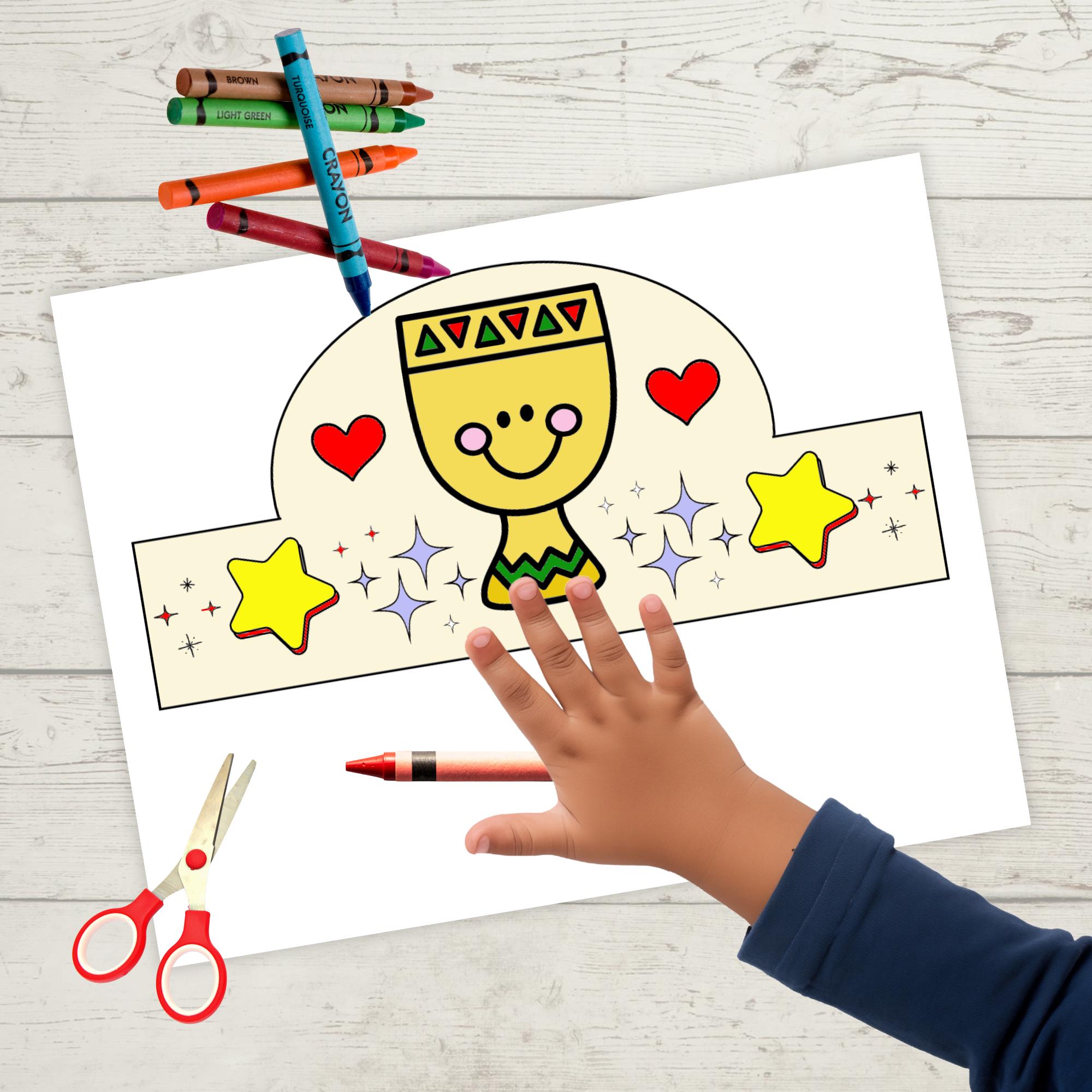 Kwanzaa Paper Crown Activity for Kids, Holiday DIY Printable Hat for ...