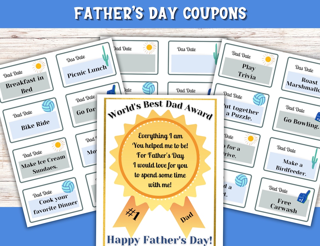 Father's Day Coupon Book Printable | DIY Father's Day Gift | Printable ...