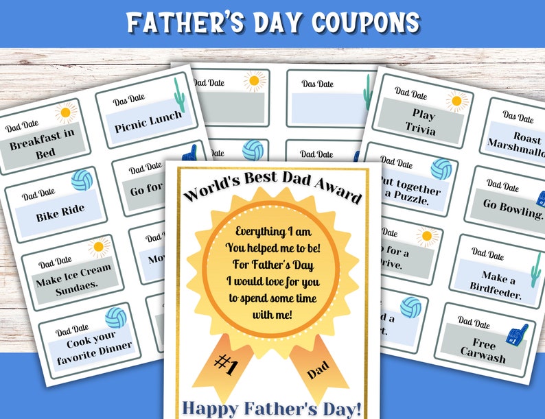 Father's Day Coupon Book Printable | DIY Father's Day Gift | Printable ...