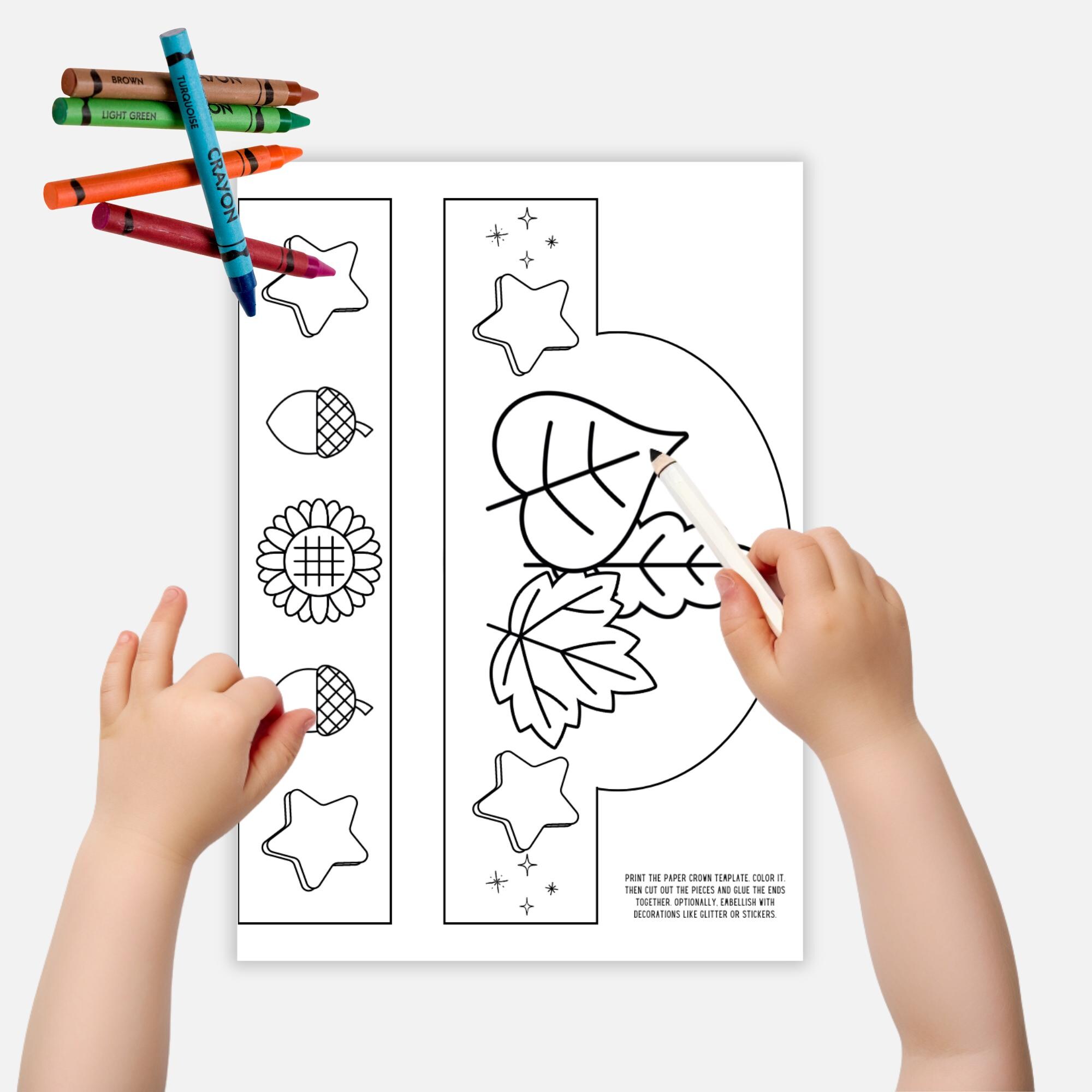 Fall Season Paper Crown Activity for Kids, Thanksgiving DIY Printable ...