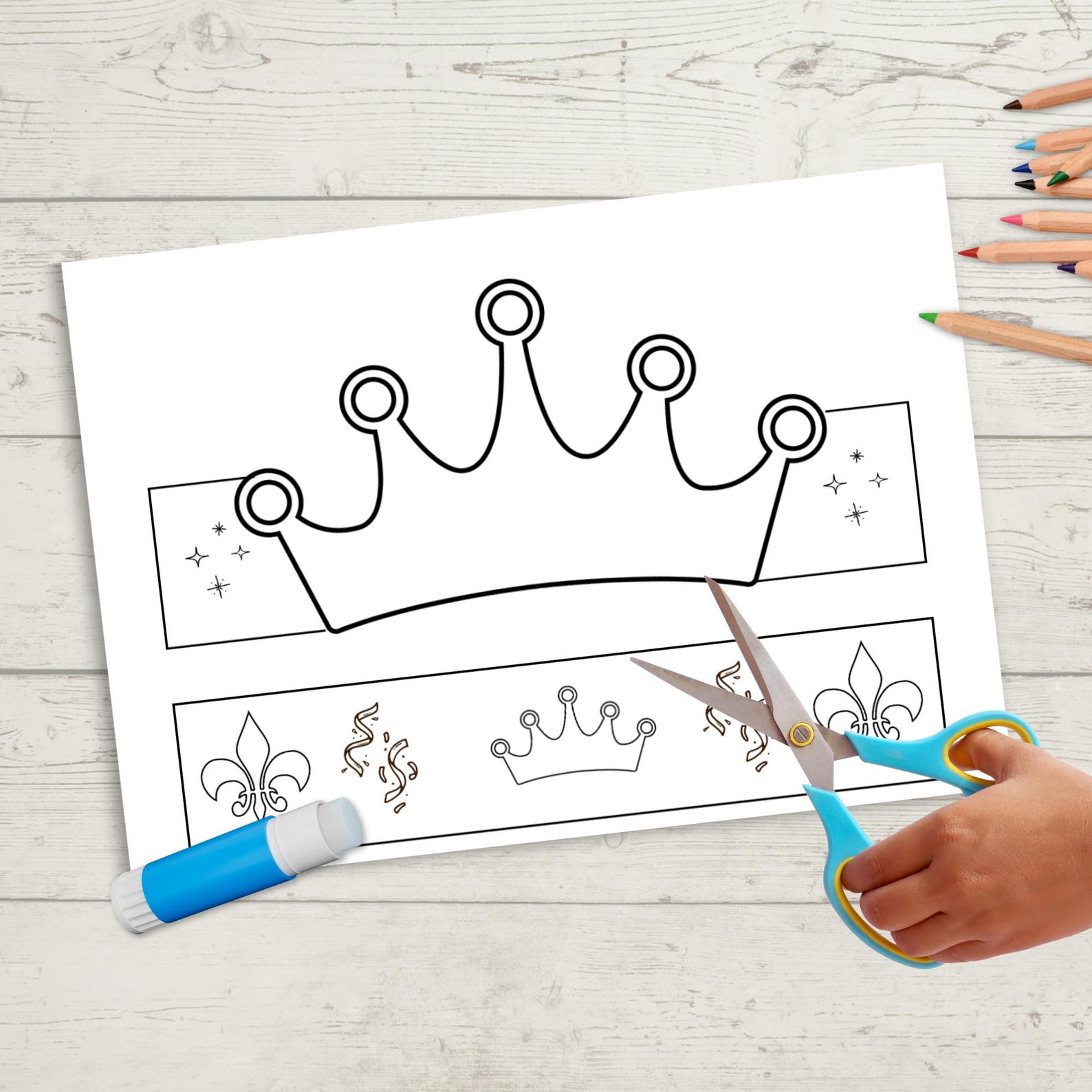 Mardi Gras Crown Craft - Carnival Headband - King Queen Crown Template ...