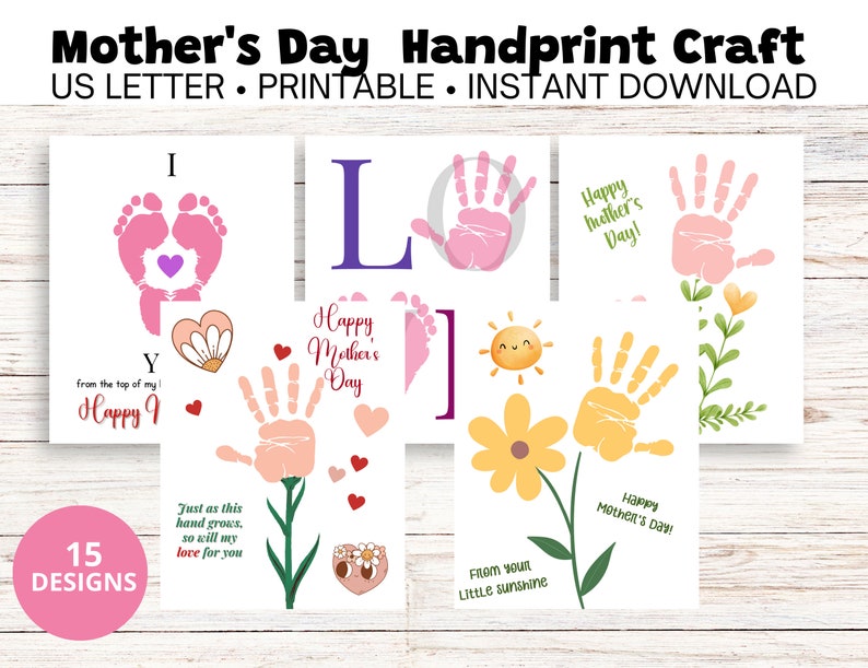 Mother's Day Hand-print Art Bundle Mother's Day - Etsy