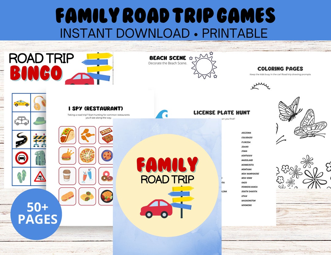 Family Road Trip Games Printable, Kids Car Games, Vacation Scavenger ...