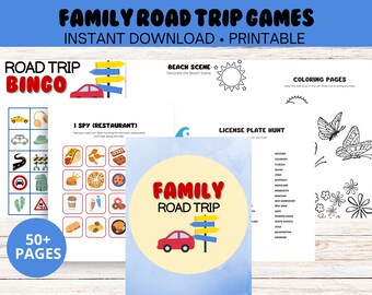 Road Trip Games Printable Activities Family Vacation Scavenger Hunt Car ...