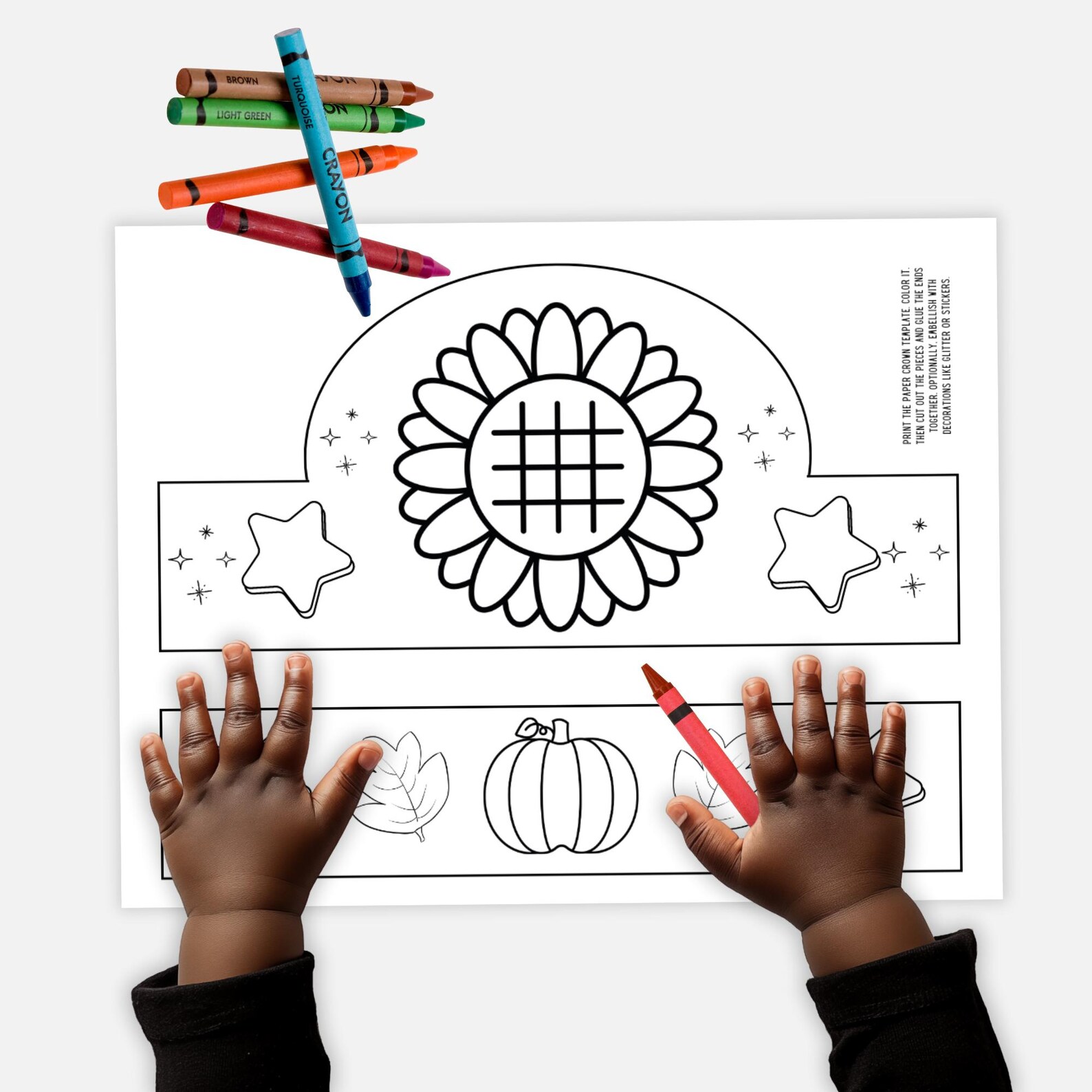 Fall Season Paper Crown Activity for Kids, Thanksgiving DIY Printable ...