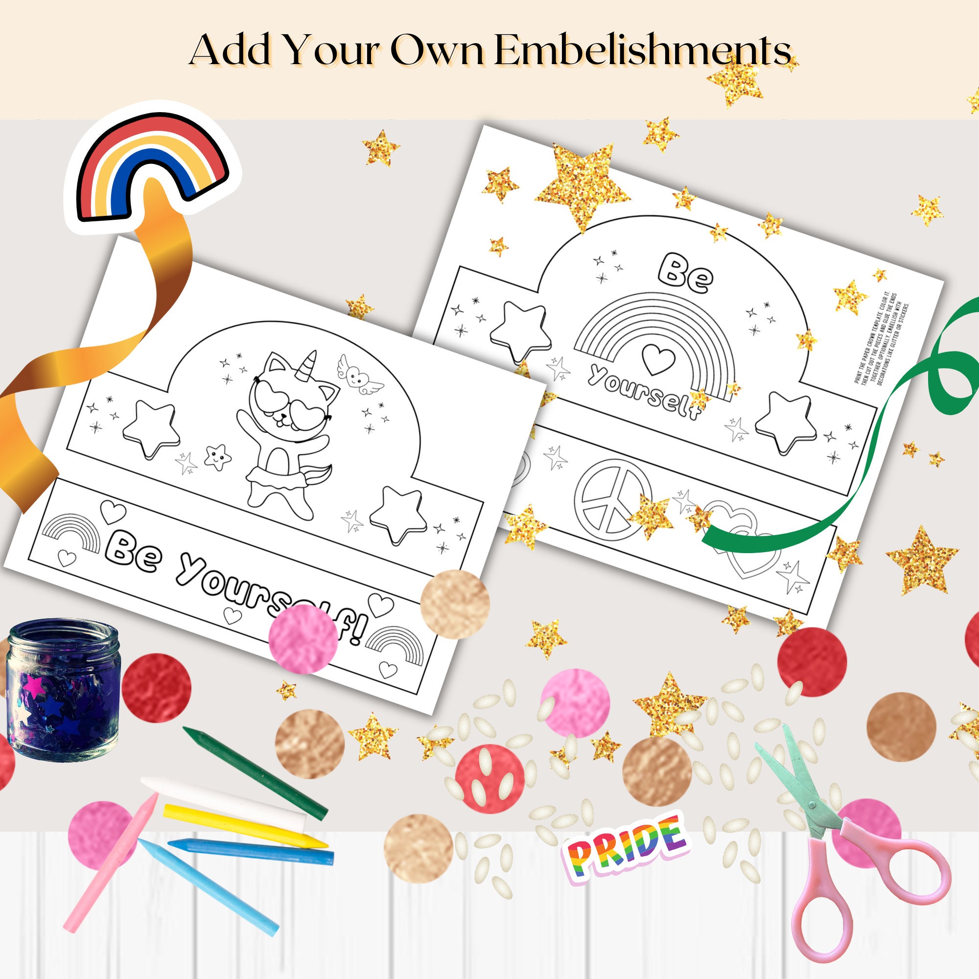 Pride Month Printable Crown Craft | DIY Celebration Craft | LGBTQ+ ...