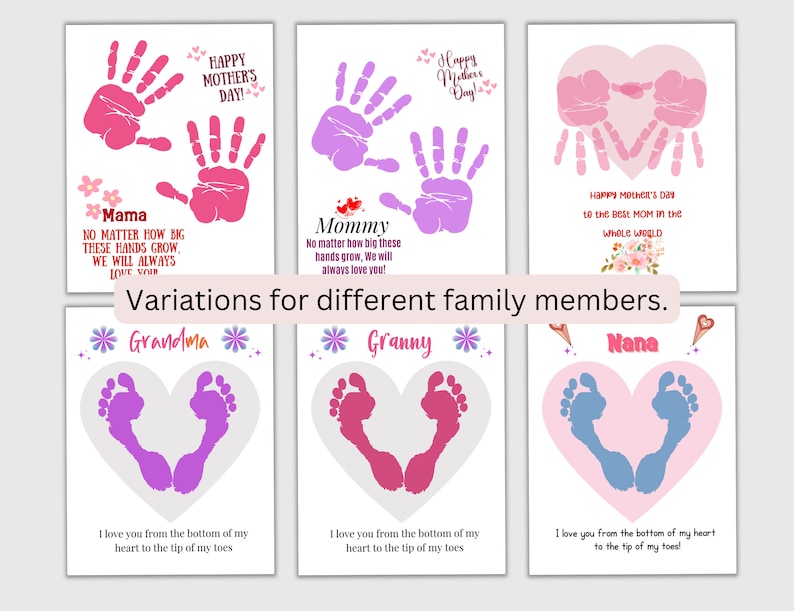 Mother's Day Hand-print Art Bundle, Mother's Day Preschool Crafts ...