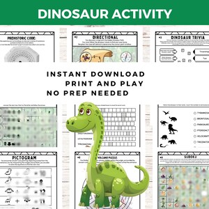Dinosaur Escape Room for Kids. Printable Party Game, Dinosaur Games ...